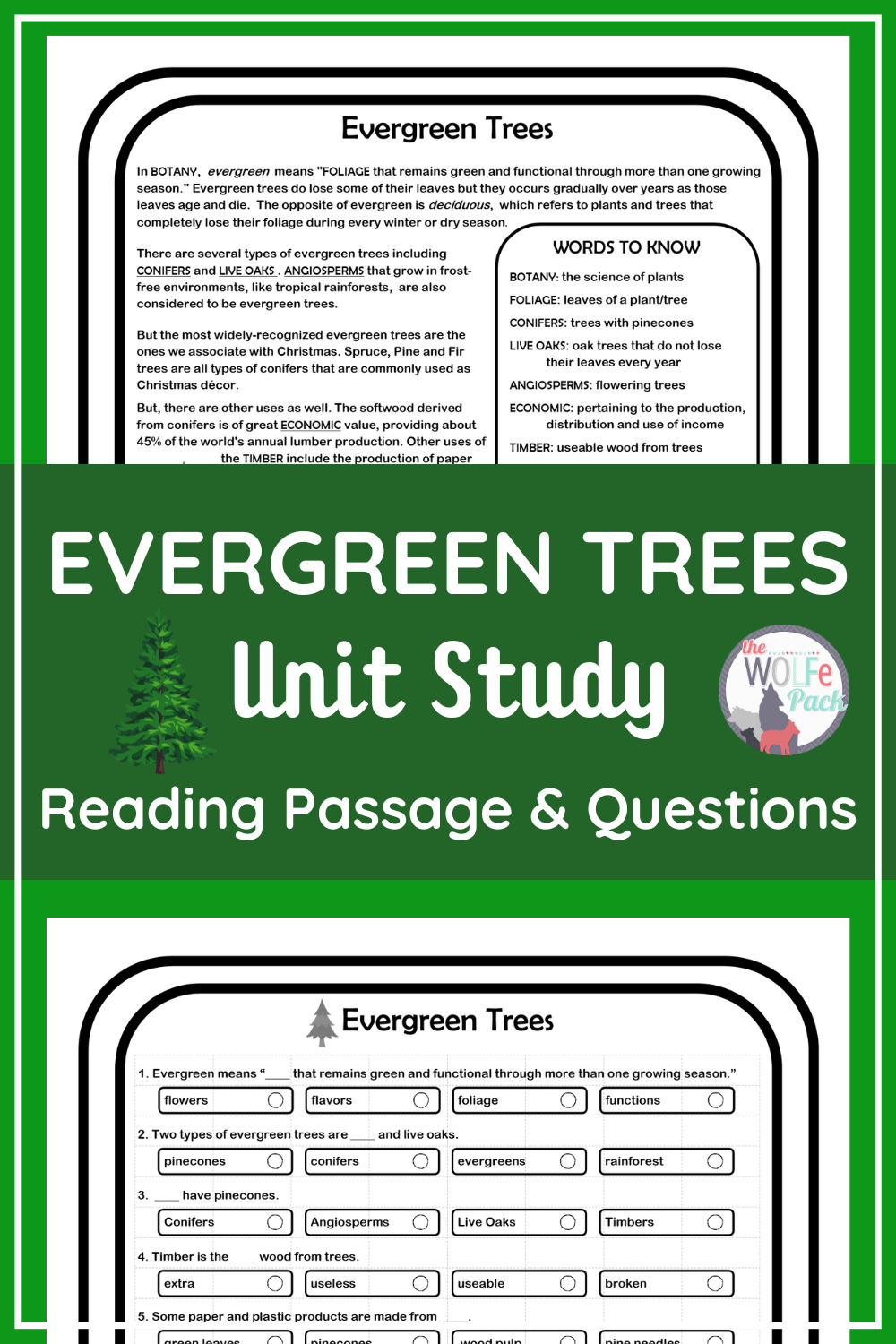 Evergreen Trees Unit Study - The WOLFe Pack