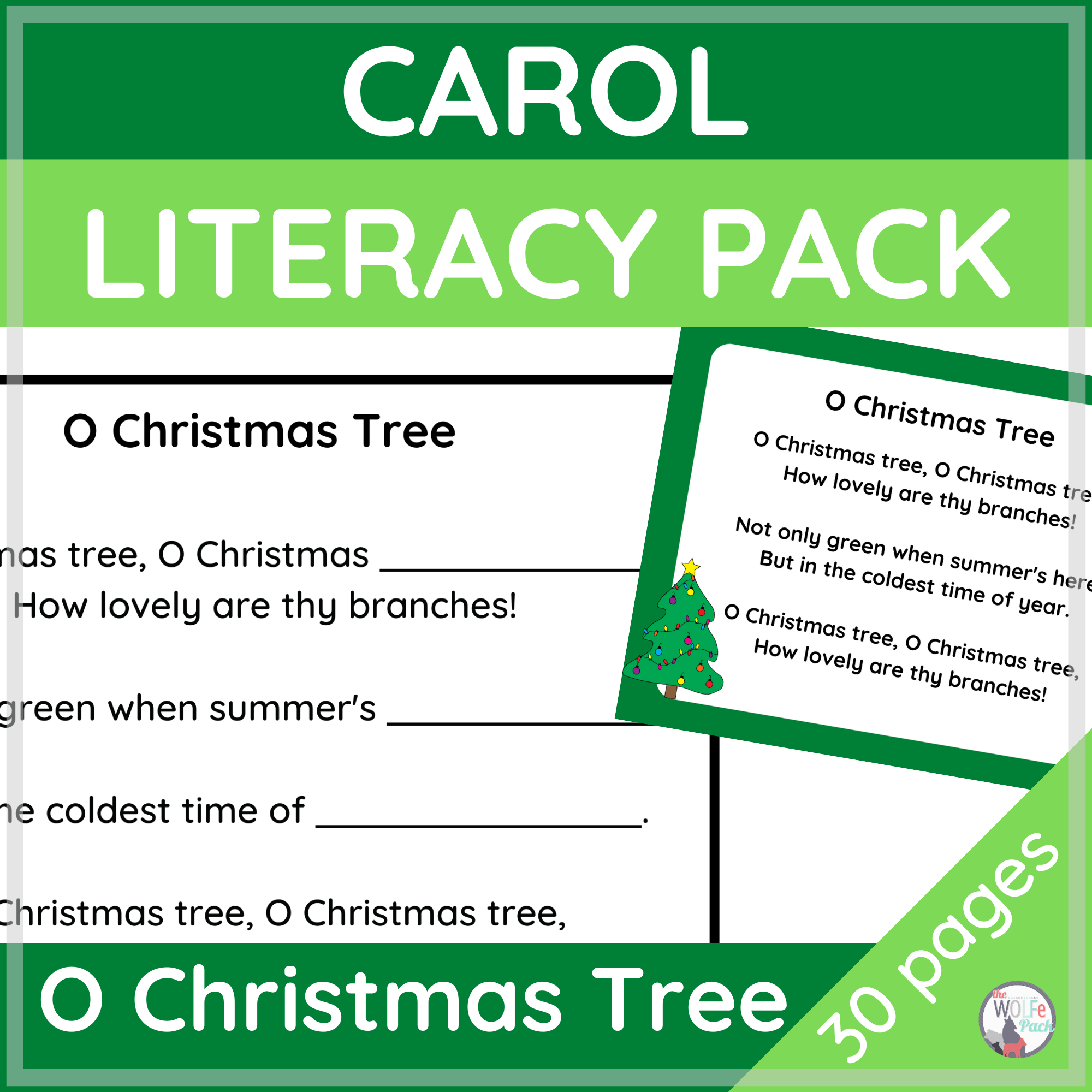Christmas Carol Literacy O Christmas Tree Pack - The WOLFe Pack