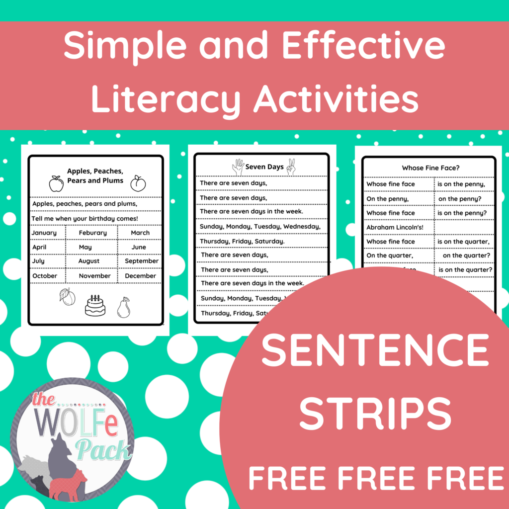 SENTENCE STRIPS- A Simple and Effective Literacy Activity - The WOLFe Pack