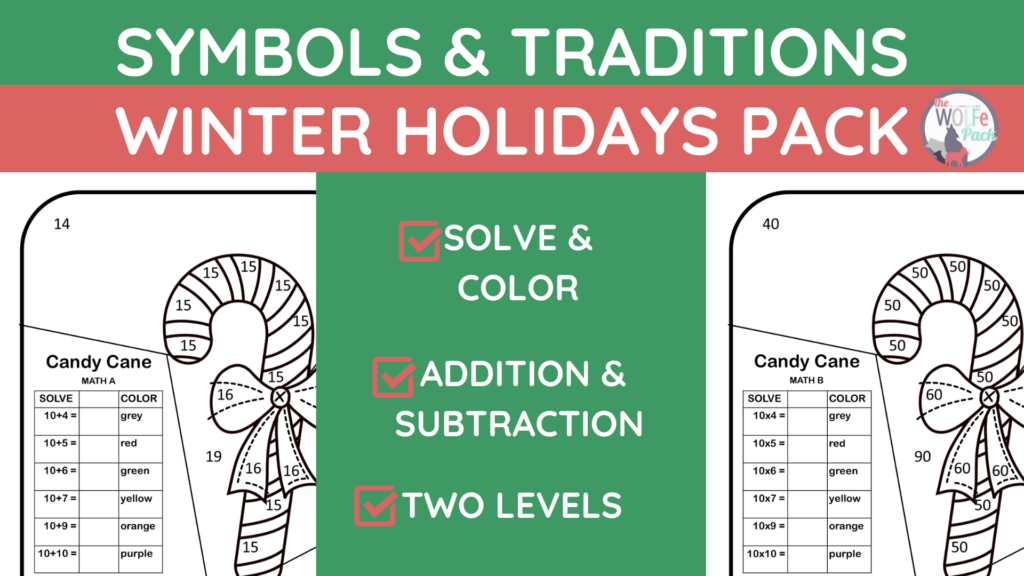 Winter Holidays Symbols & Traditions LITERACY & MATH Pack - The Wolfe Pack